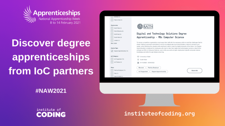 Supporting National Apprenticeship Week 2021 - Institute of Coding